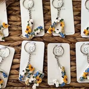 Polymer Clay Letter Keychain | Initial Keychain - Etsy