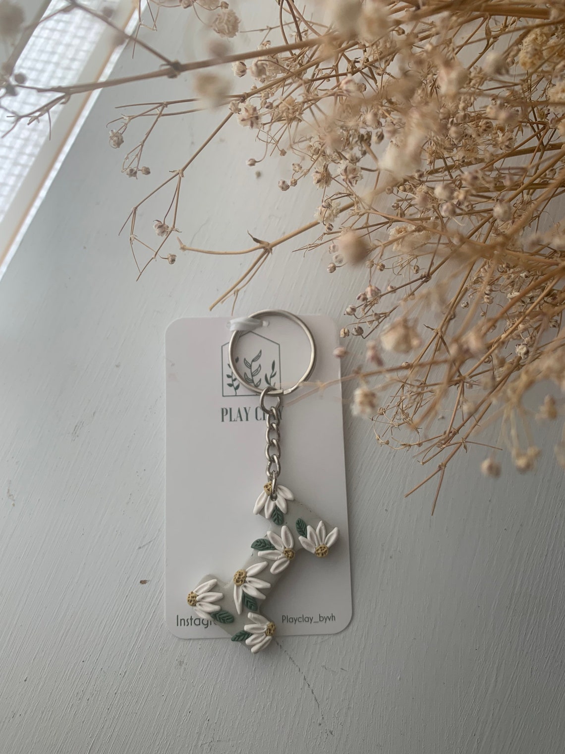 Polymer Clay Letter Keychain Initial Keychain - Etsy