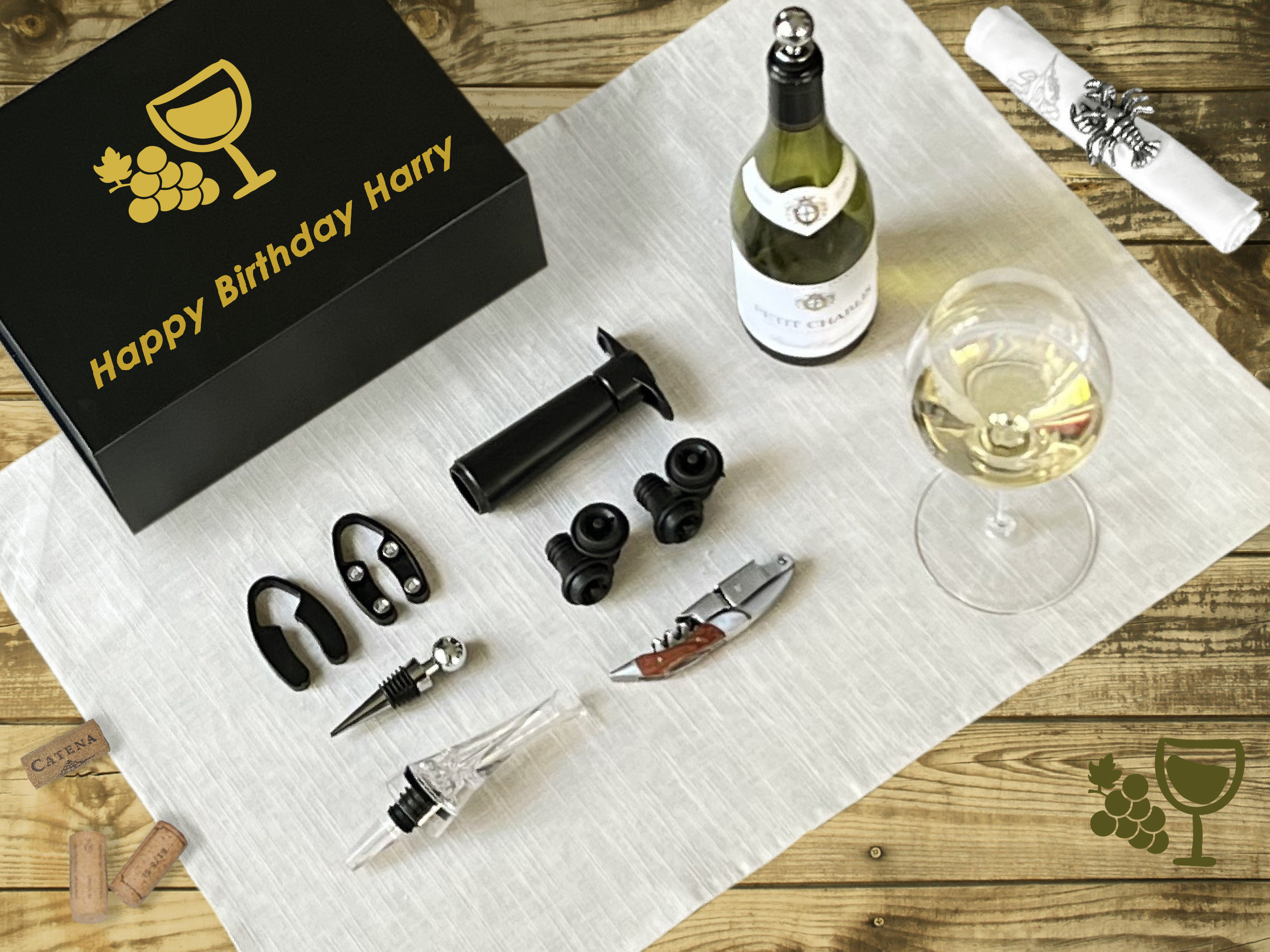 Luxury Wine Accessories Set: 9-piece Collection in a Customizable ...