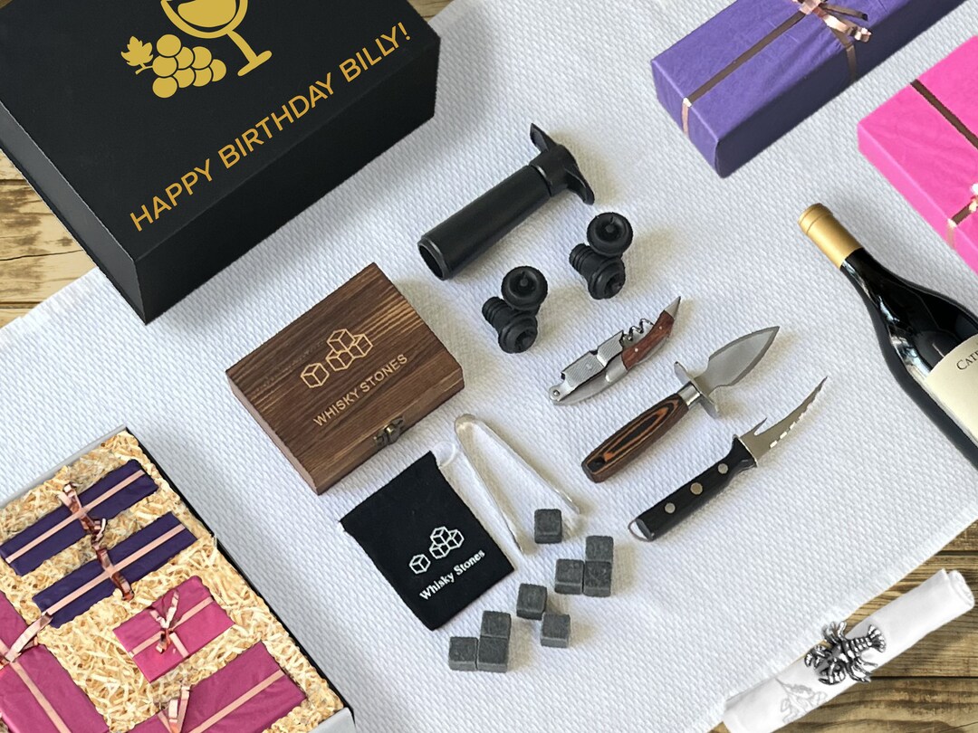 Deluxe Wine Whiskey Seafood Tools Set 20 Pcs Whiskey Stones Corkscrew ...