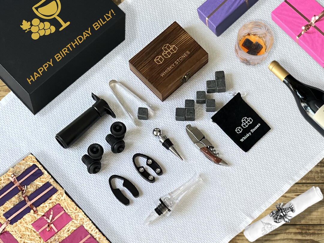 Deluxe Wine Whiskey Tools Set 21 Pcs, Whiskey Stones Corkscrew Aerator ...