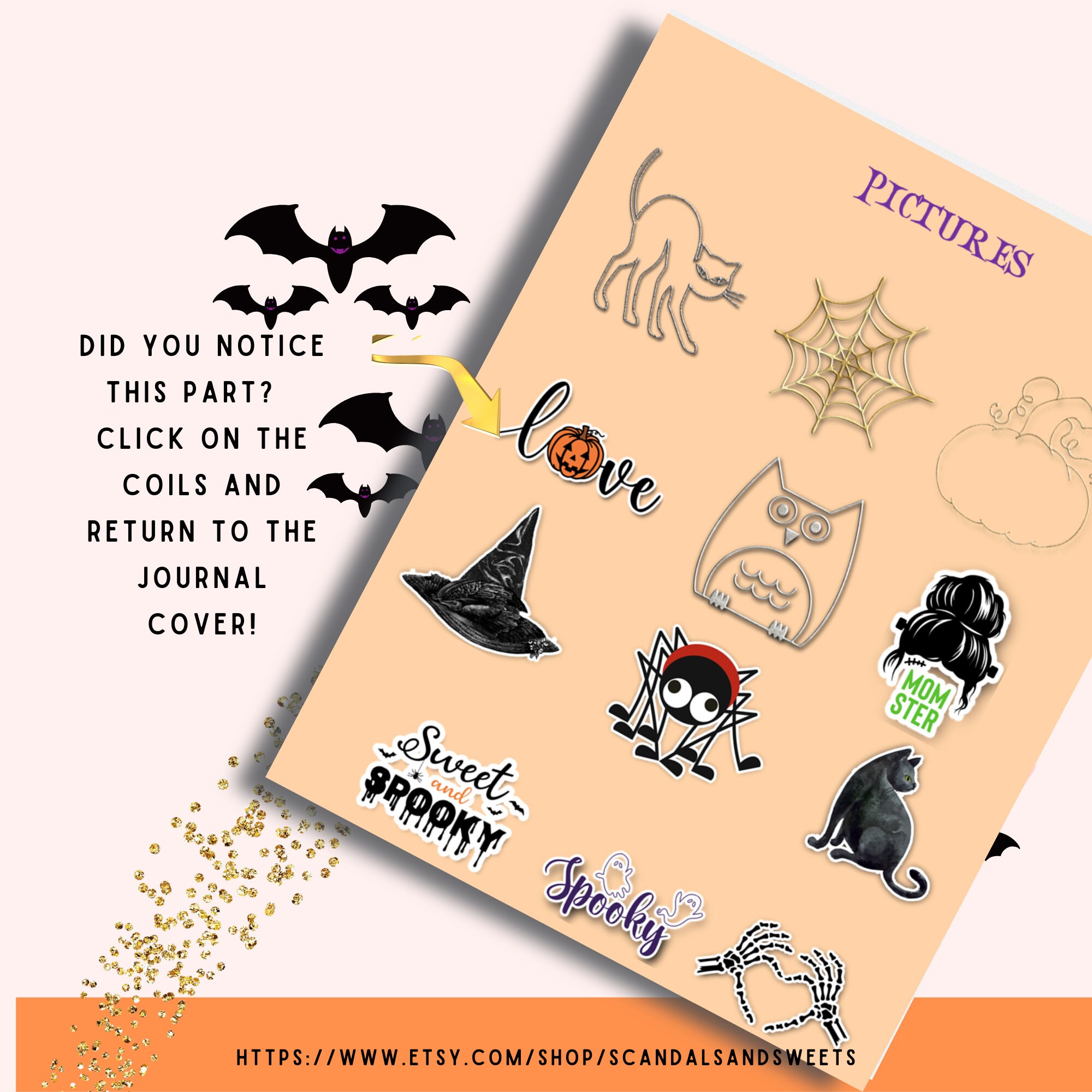 Halloween Digital Sticker Book With 200 Halloween Stickers - Etsy