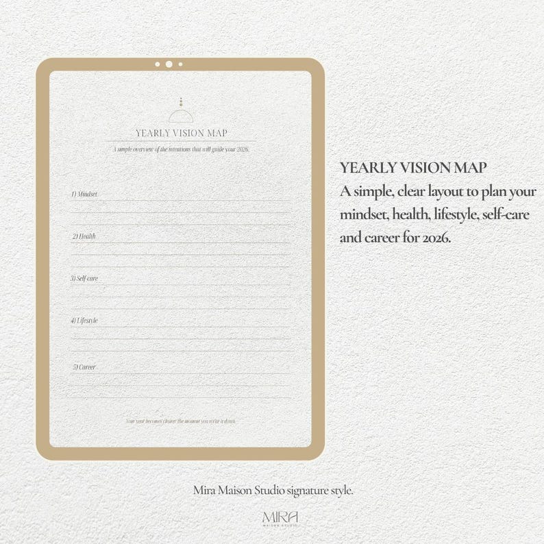 2026 Vision & Habit Tracker | Yearly Goals Planner | Minimal Printable ...