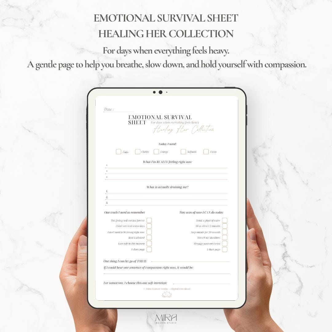 Emotional Survival Sheet | Mental Health Printable | Self-care ...