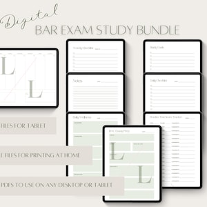 Bar Exam Study Planner Law Student Bar Exam Templates Digital ...