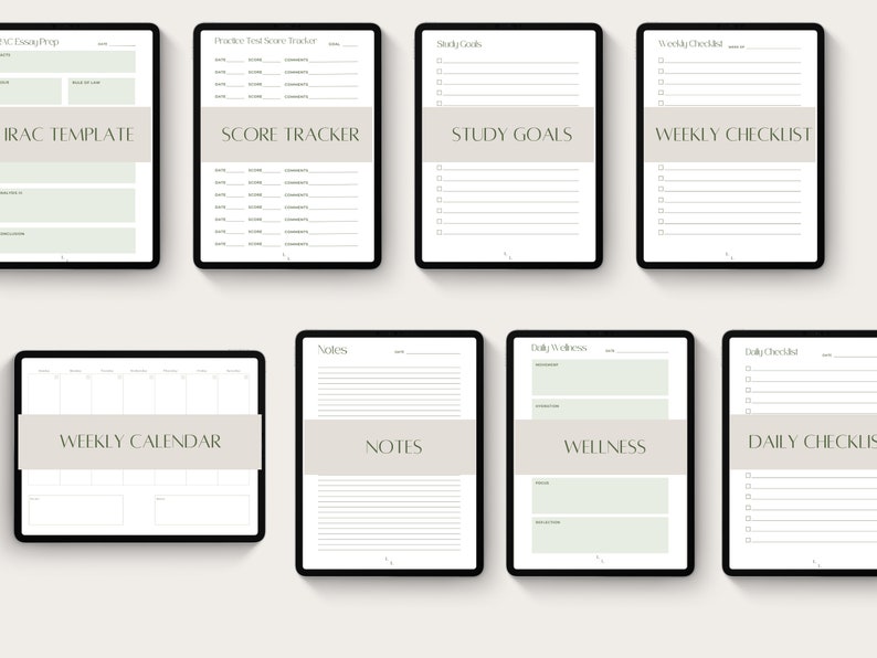 Bar Exam Study Planner Law Student Bar Exam Templates Digital ...