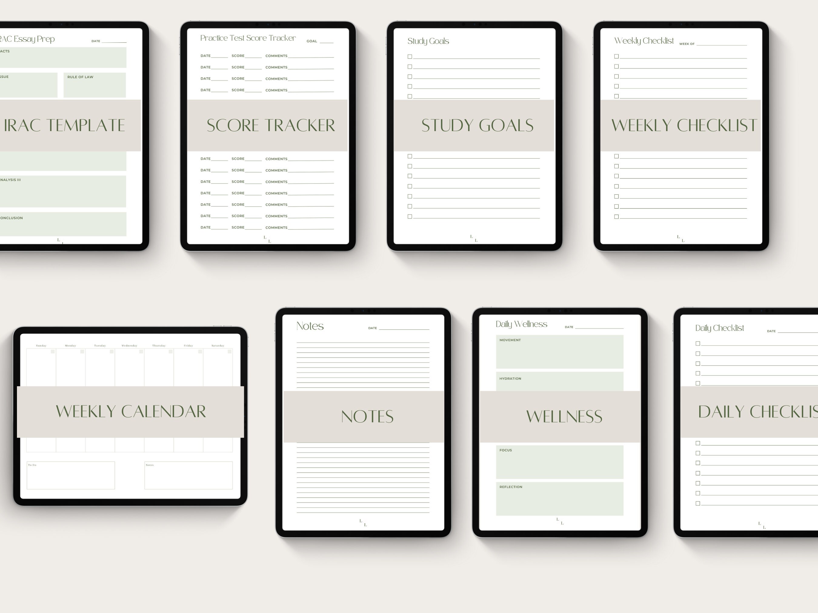 Bar Exam Study Planner Law Student Bar Exam Templates Digital ...