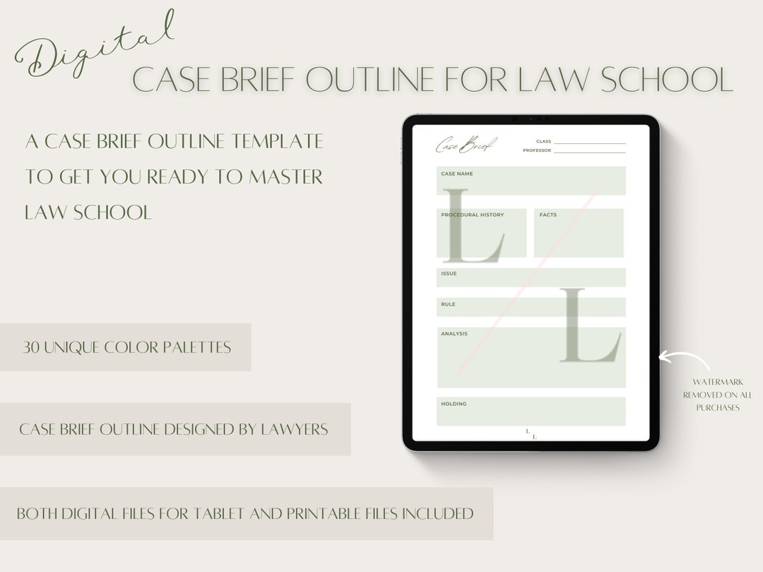 Law School Case Brief Templates Case Brief Outline for Law - Etsy