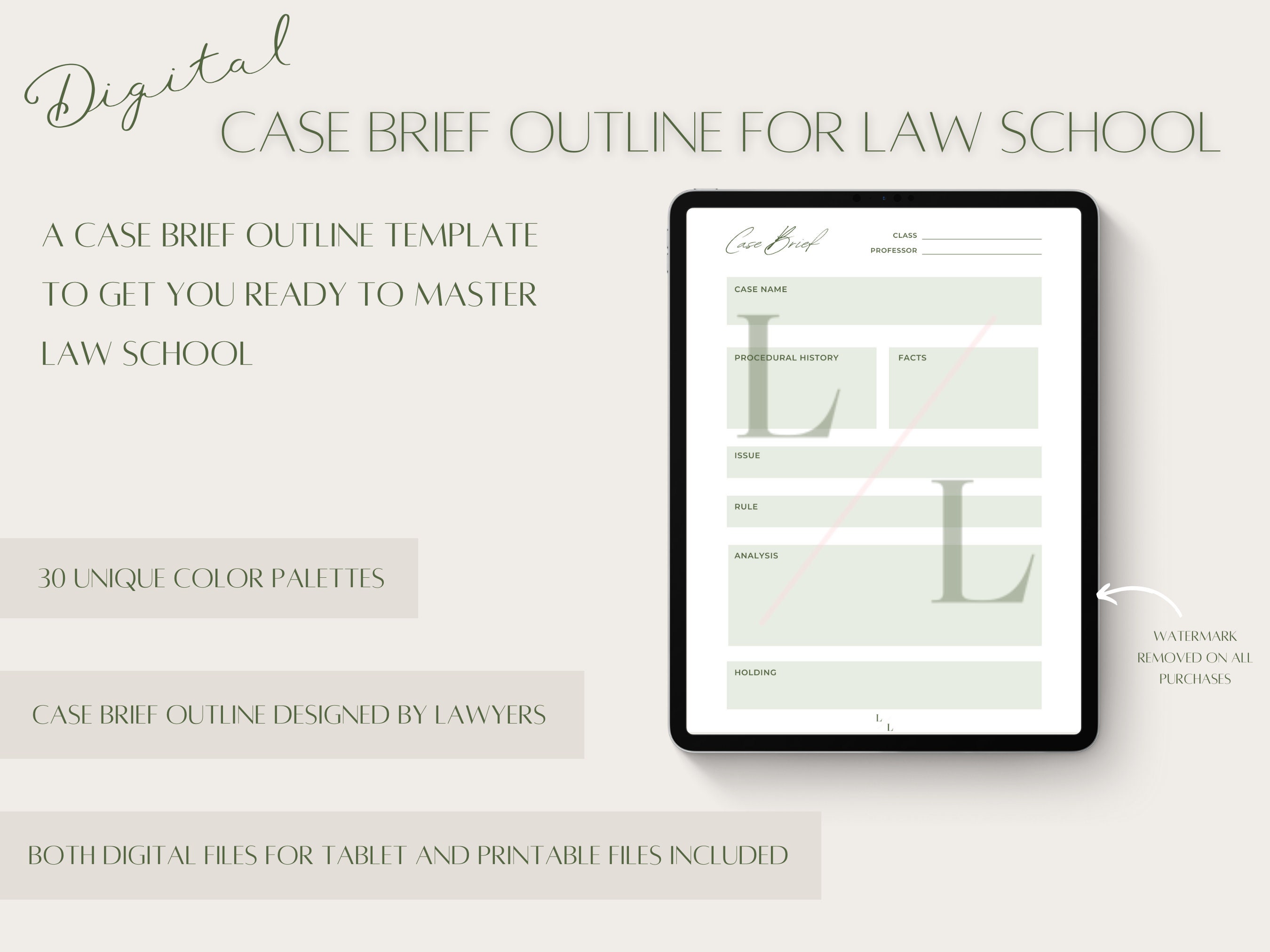 Law School Case Brief Templates Case Brief Outline for Law - Etsy