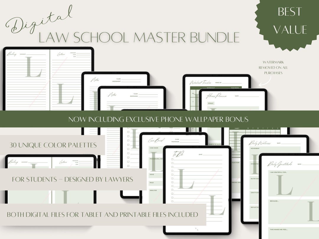 Law School Templates Law School Planner Digital and Printable - Etsy