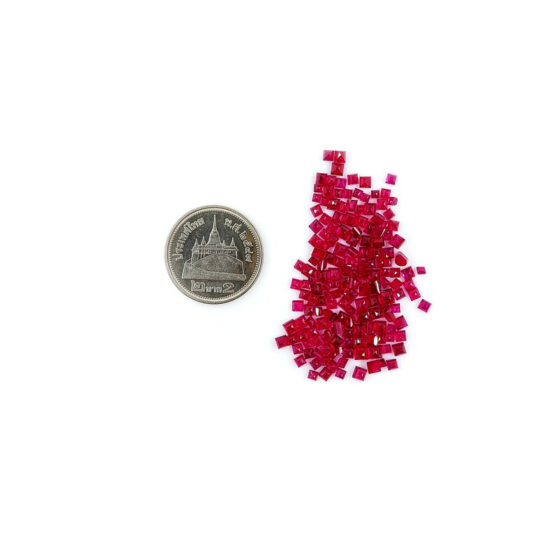 3mm Natural Burma Ruby Square Cut Red Ruby Color Top Quality Calibrated ...