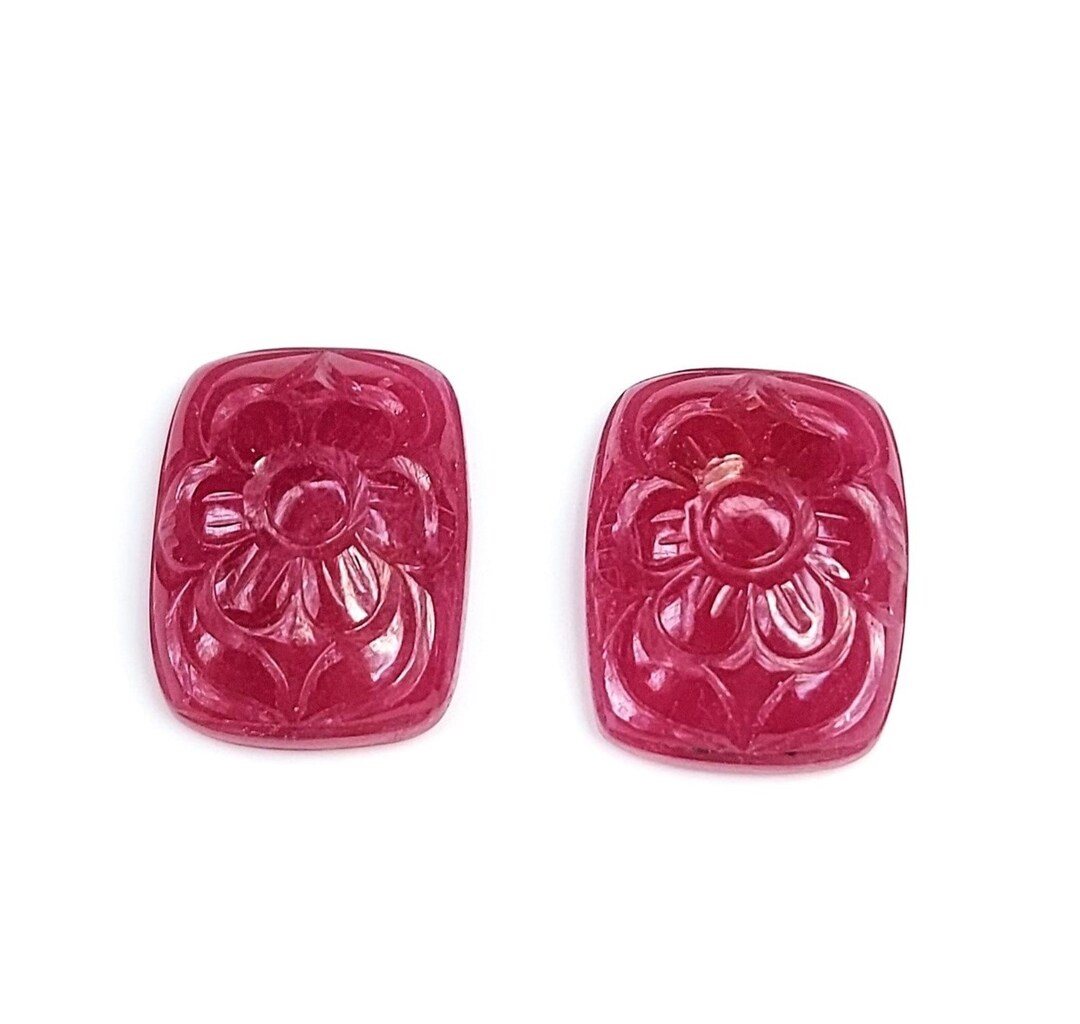 Natural Ruby Carved Stone Fisher Filling Fine Quality Stone Cushion ...