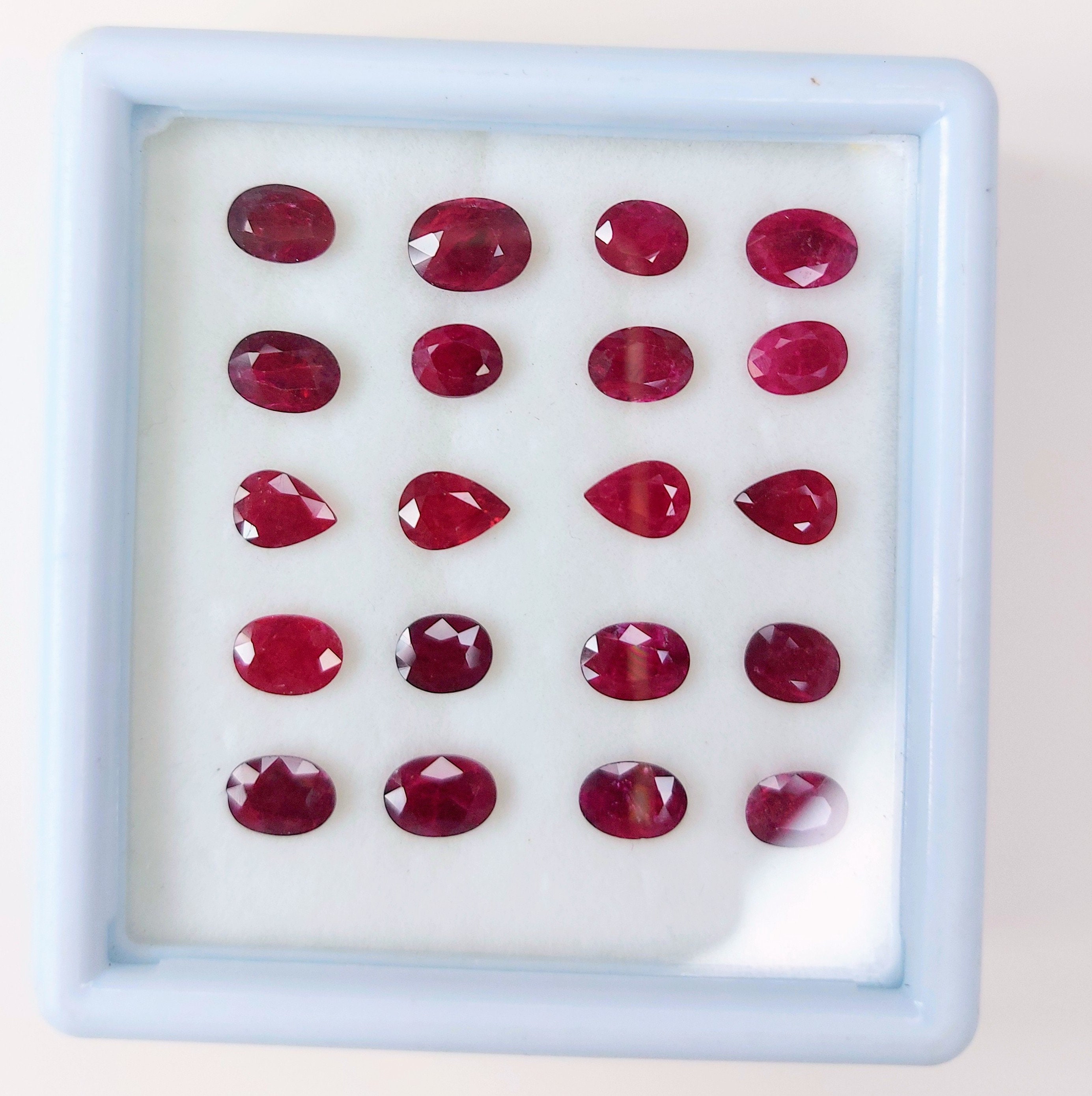 1-50pcs 6x4mm Natural African Heat Ruby Faceted Oval Cut Top AA Quality ...