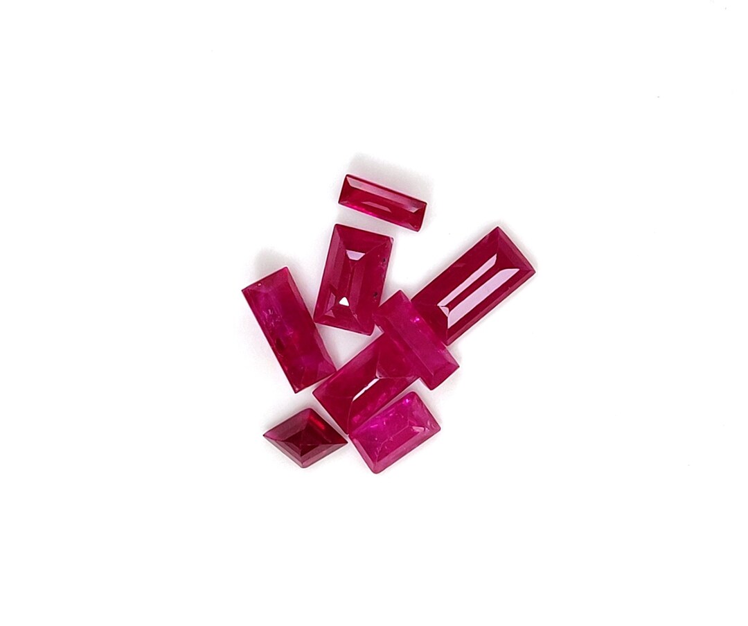 9.15 Carat Lot Natural Ruby Octagon Cut Lot 8 Pcs Mozambique Calibrated ...