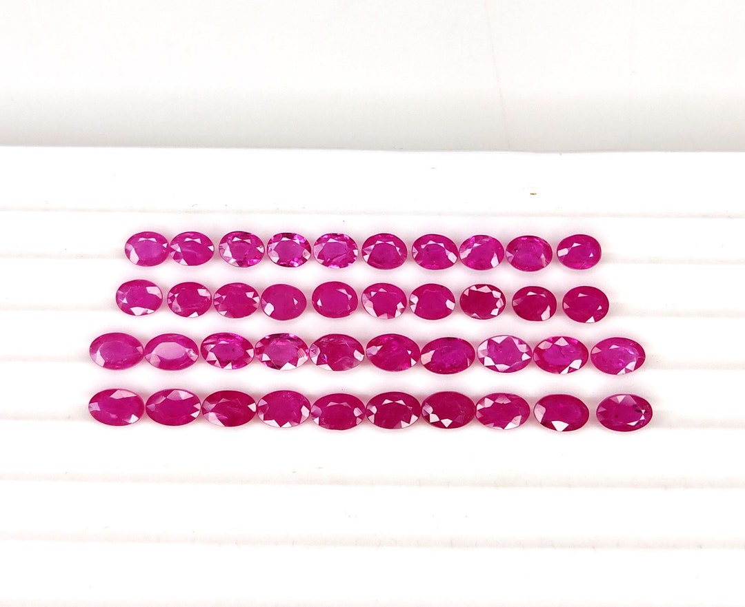 Mozambique Natural Heat Ruby Stone Oval Cut 6x4mm Red Ruby Jewelry ...