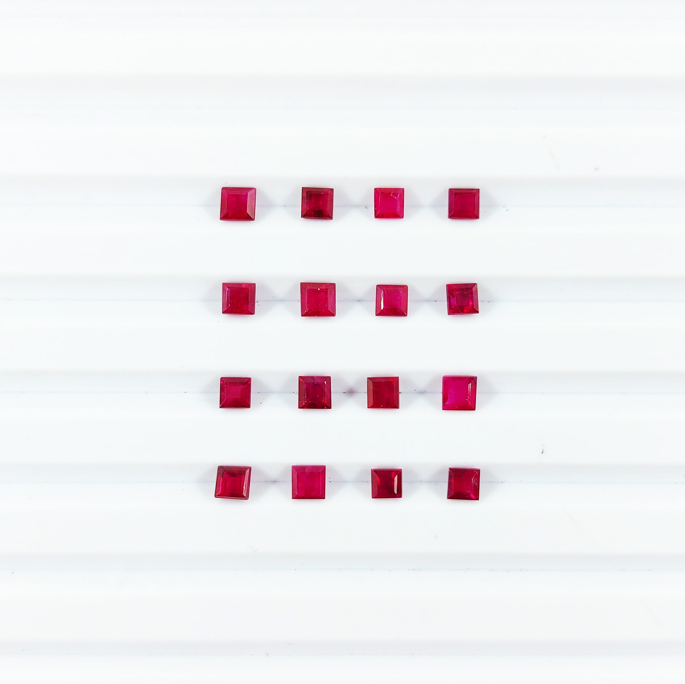 3mm Natural Burma Ruby Square Cut Red Ruby Color Top Quality Calibrated ...