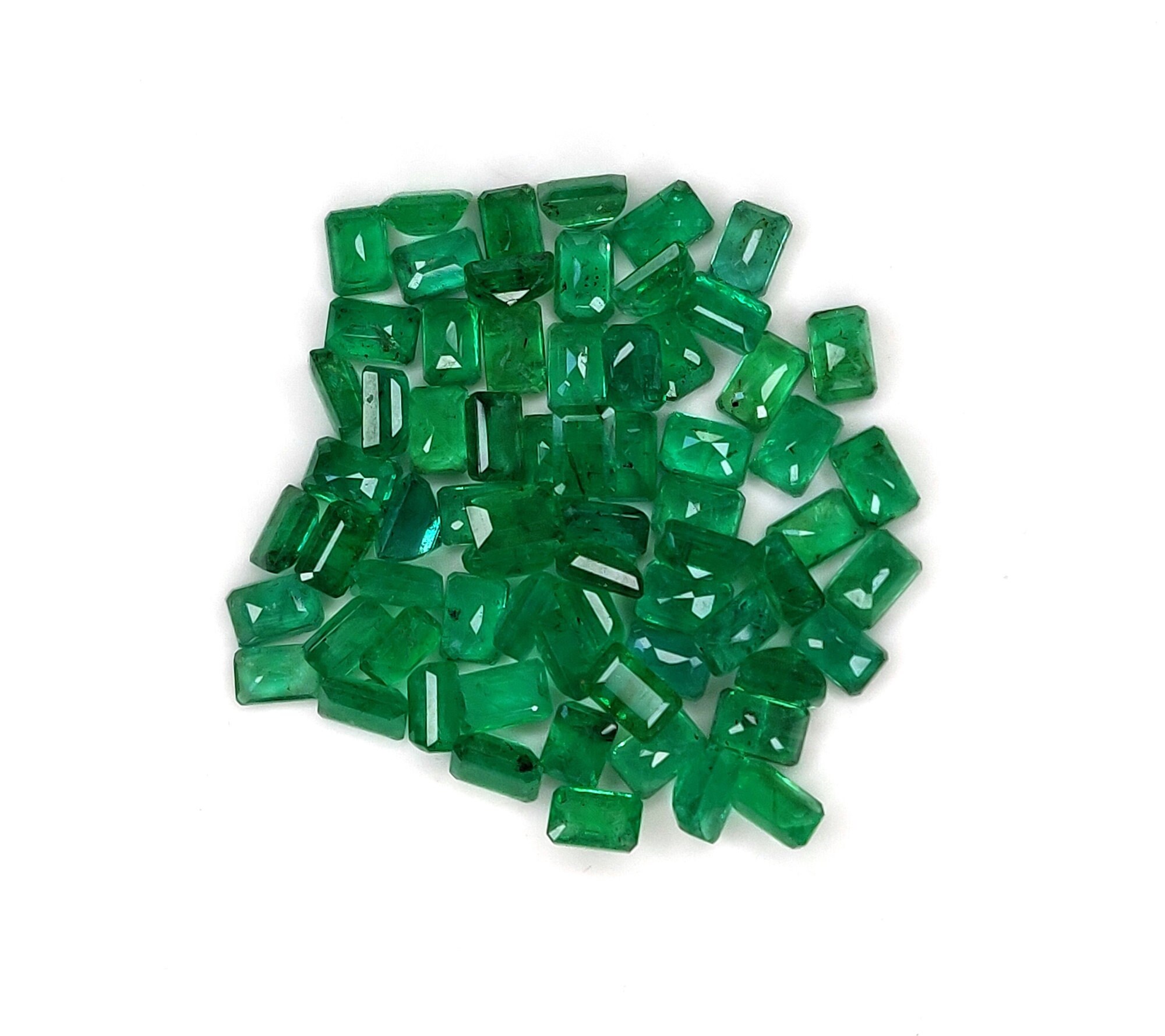 Emerald Octagon Shape Emerald Cut Stone 6x4mm Faceted Natural Gemstone ...