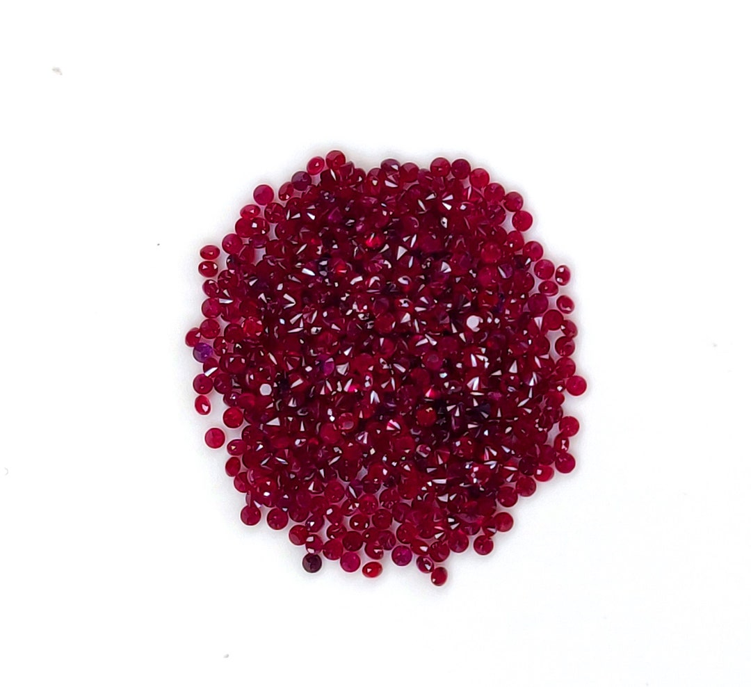 Natural Blood Red Burma Ruby Brilliant Cut Round Shape 1.3mm Finest ...