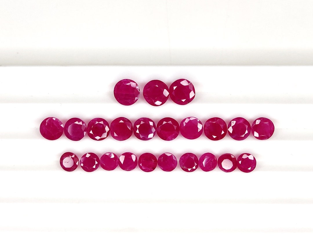Lot of Stunning 1-50 Pieces AAA Quality African Heat Treatment Ruby 6mm ...