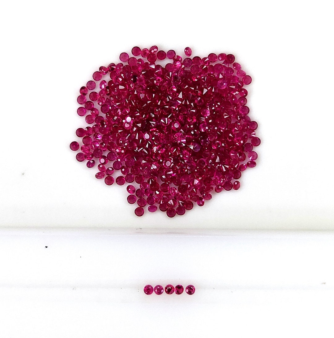 1.1mm Natural Burma Ruby Brilliant Cut Round Shape Gemstone Reddish ...