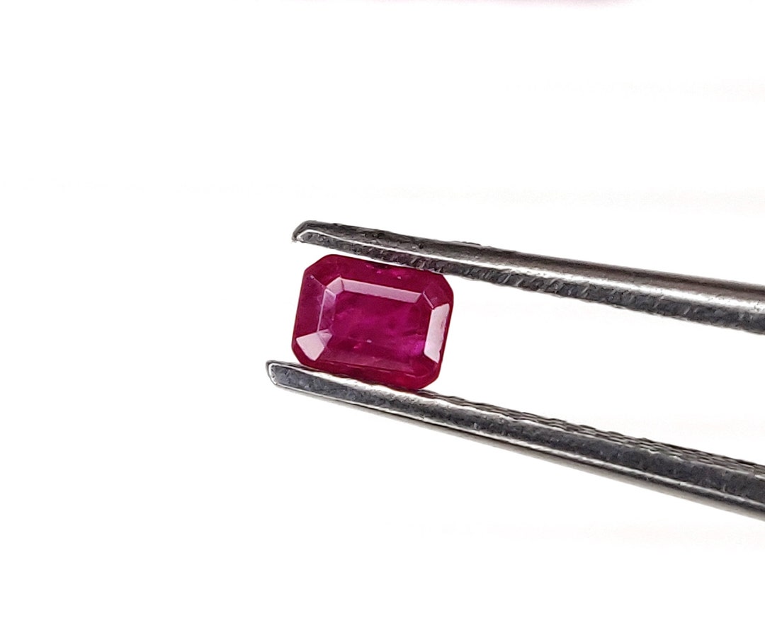 1 Pcs Natural Ruby Heat Treatment Octagon Cut Faceted 3x4 Mm Loose ...