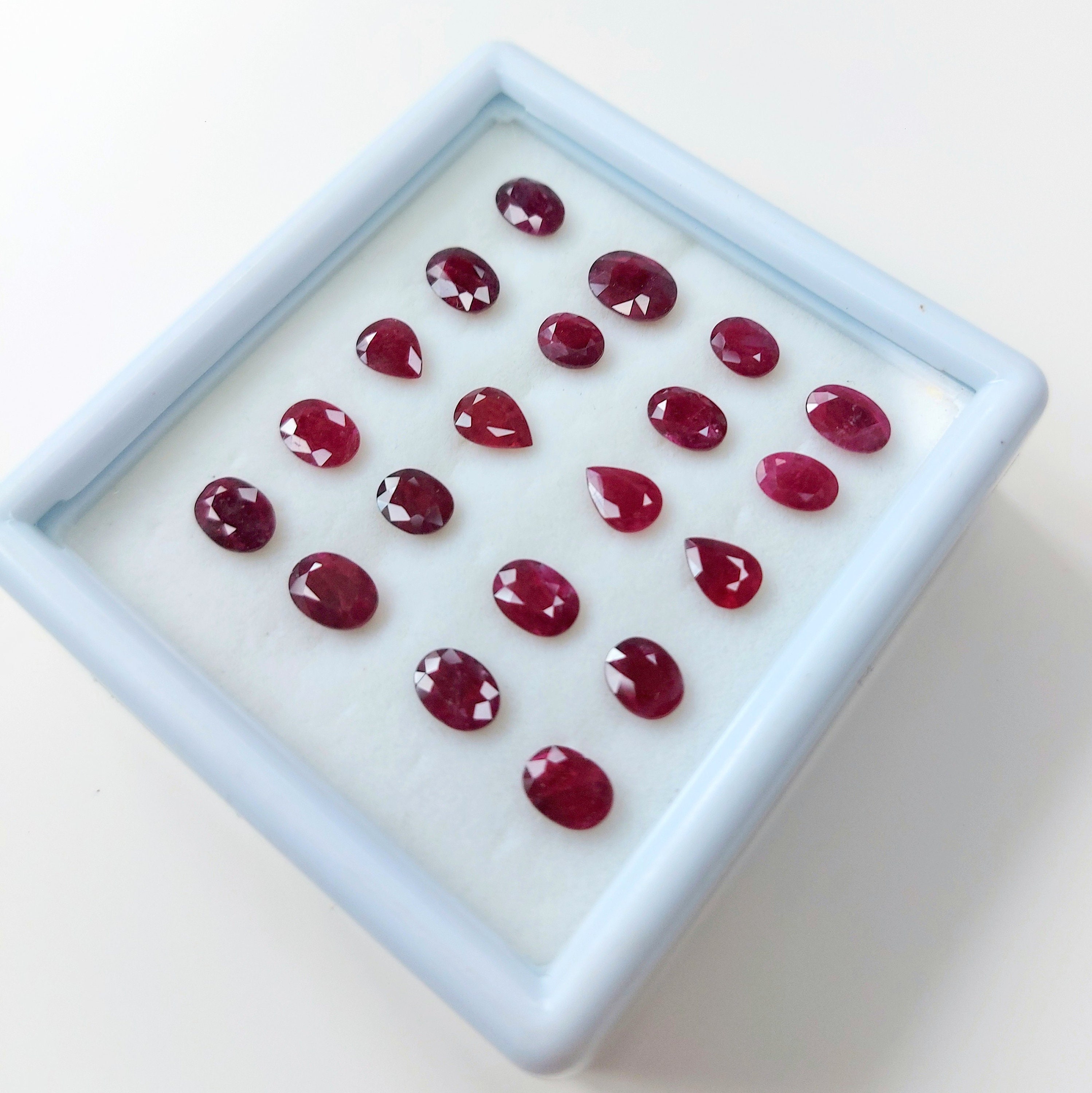 1-50pcs 6x4mm Natural African Heat Ruby Faceted Oval Cut Top AA Quality ...