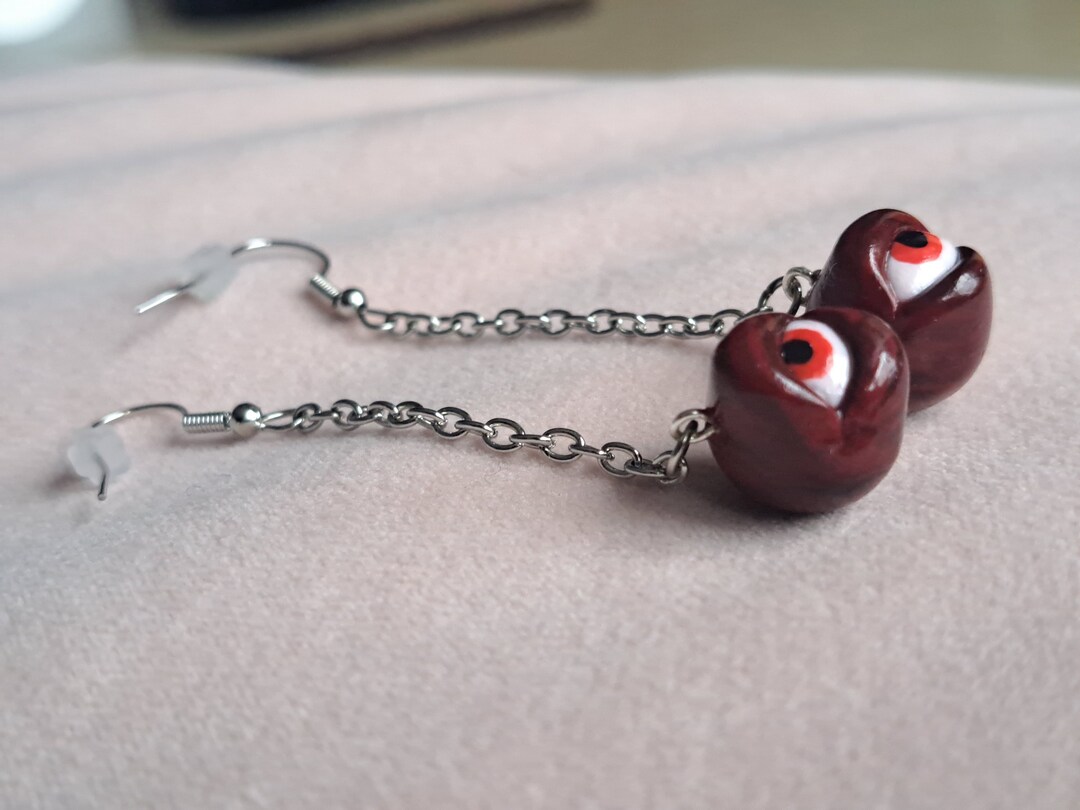 Red Creepy Alien Eye Cherries on a Chain- Handmade Polymer Clay Charm ...