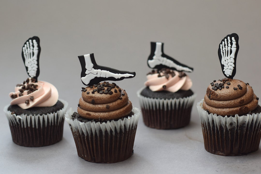 Foot Cupcake Toppers MIX, Podiatrist, Foot Bones, Podiatry, Doctor of ...