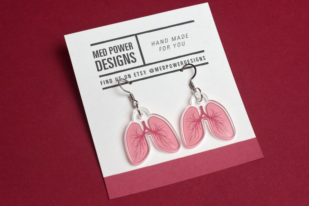 Lung Dangle Earrings Respiratory Lungs Gift Respiratory Therapy ...