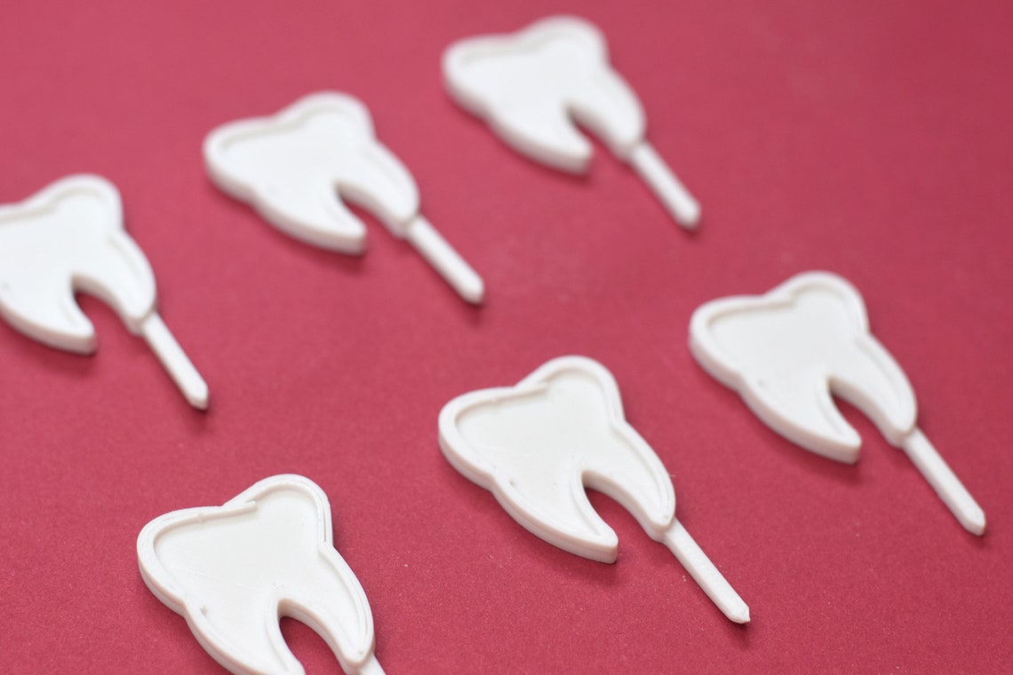 Tooth Cupcake Toppers Dental Cupcake Toppers Dentist Dental - Etsy