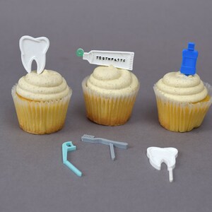 Dental Cupcake Toppers, Tooth Cupcake Toppers, Dentist, Dental Party ...