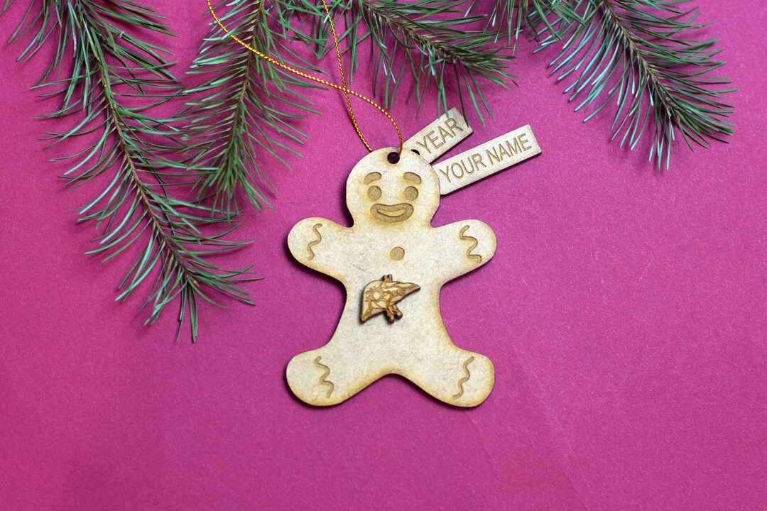 Liver Gingerbread Man Christmas Ornament: Transplant Gift - Etsy