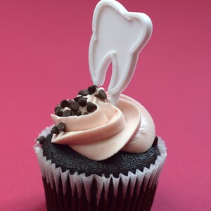 Tooth Cupcake Toppers, Dental Cupcake Toppers, Dentist, Dental Party ...