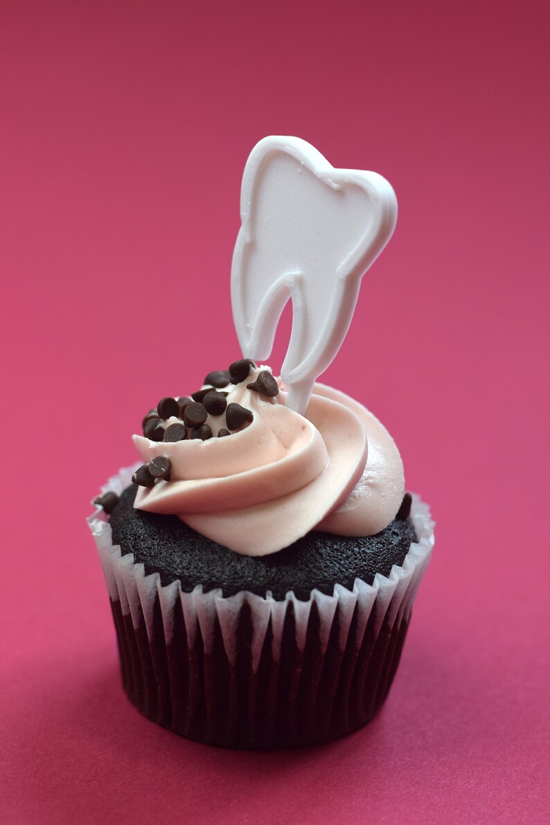 Tooth Cupcake Toppers Dental Cupcake Toppers Dentist Dental - Etsy