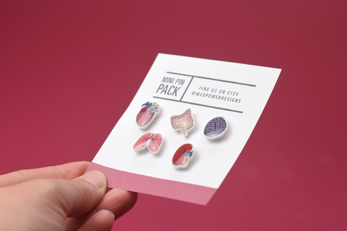 Organ Mini Pin Pack Human Brain Pin Intestine Pin - Etsy