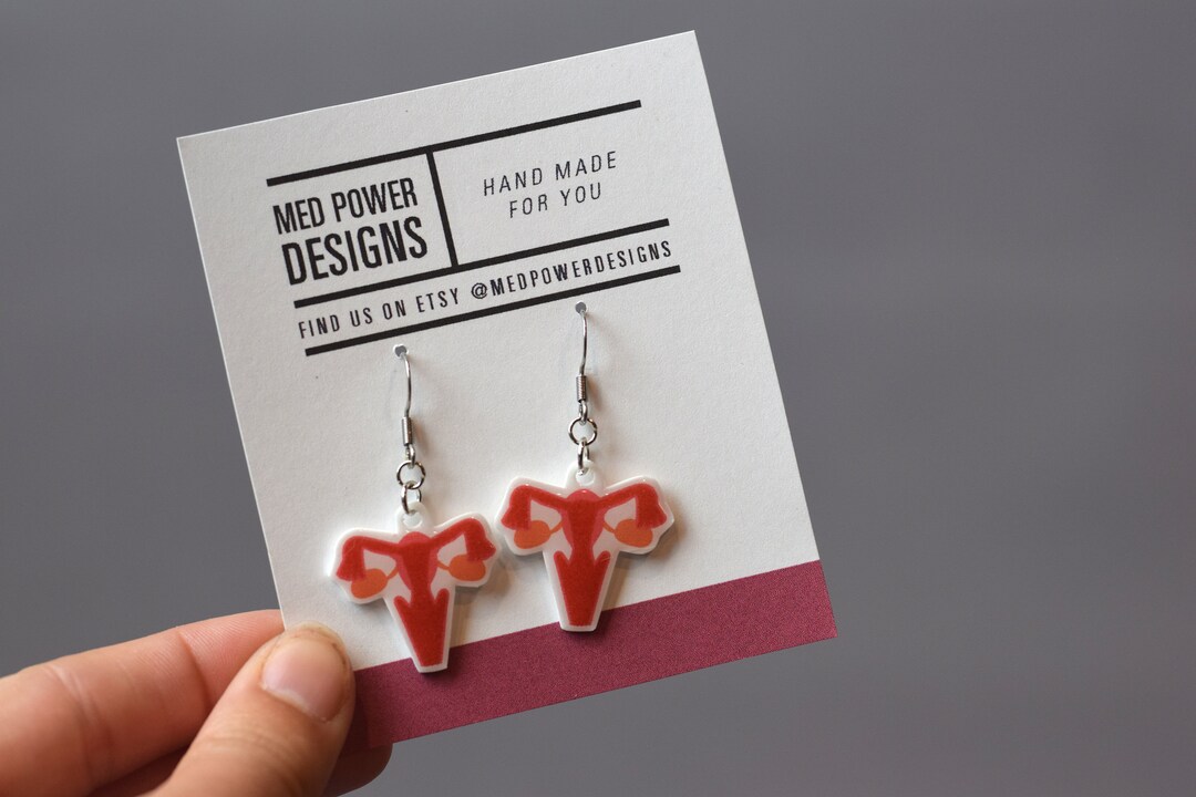 Uterus Earrings, Ovary Earrings, Female Reproductive System, Obstetrics ...