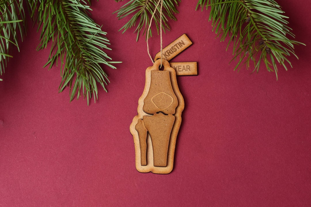 Wood Knee Bone Ornament, Skeleton Ornament, Radiologist Gift, Radiology ...