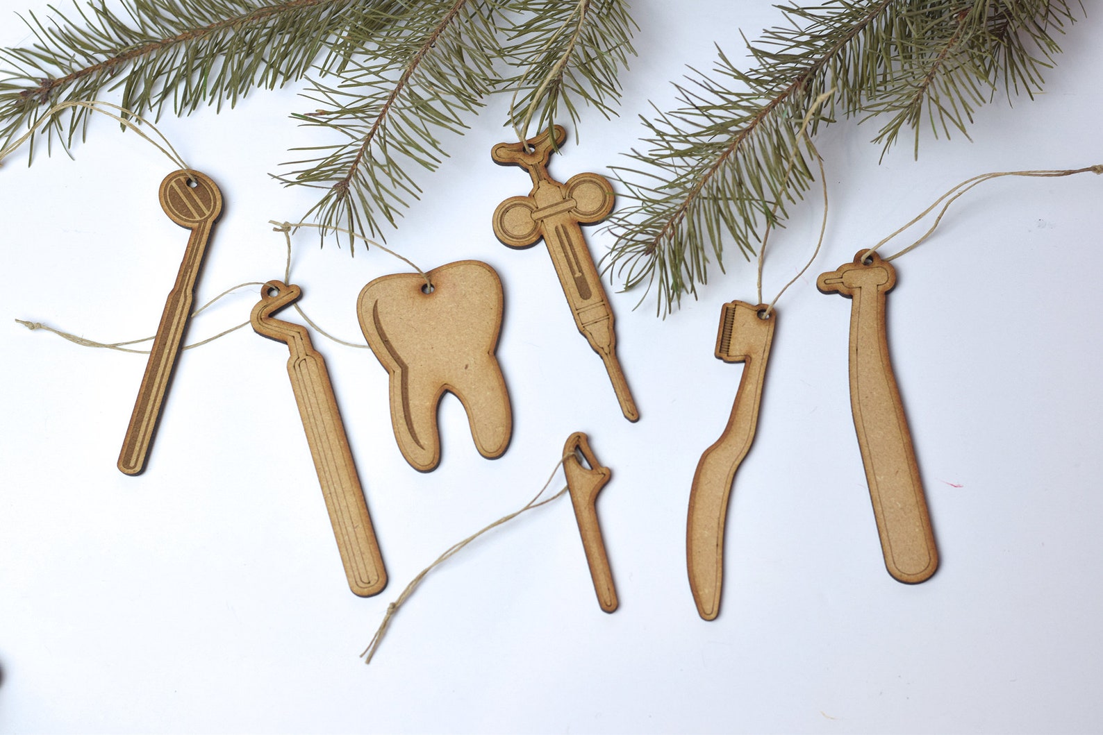 Dentist Tool Ornament Set of 7, Dental Christmas Ornament, Dentist ...