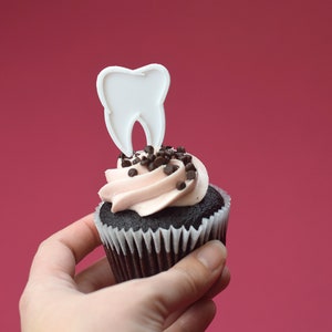 Tooth Cupcake Toppers, Dental Cupcake Toppers, Dentist, Dental Party ...