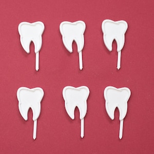 Tooth Cupcake Toppers, Dental Cupcake Toppers, Dentist, Dental Party ...