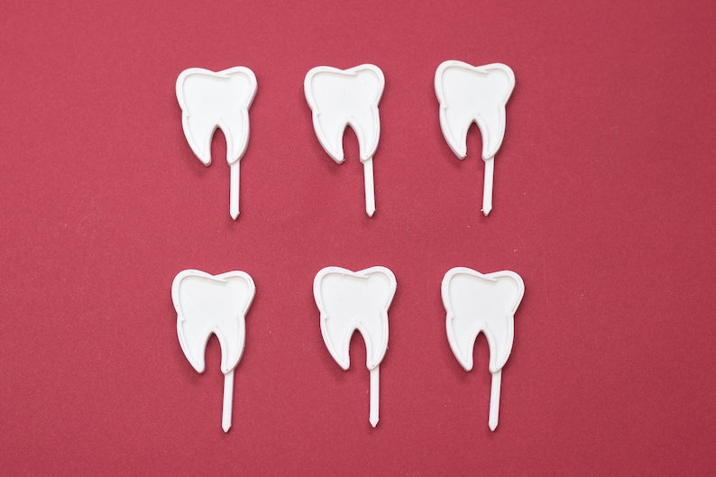 Tooth Cupcake Toppers, Dental Cupcake Toppers, Dentist, Dental Party ...