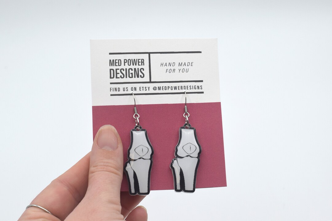 Knee Bone Dangle Earrings Skeleton Earrings Radiologist Gift Radiology ...