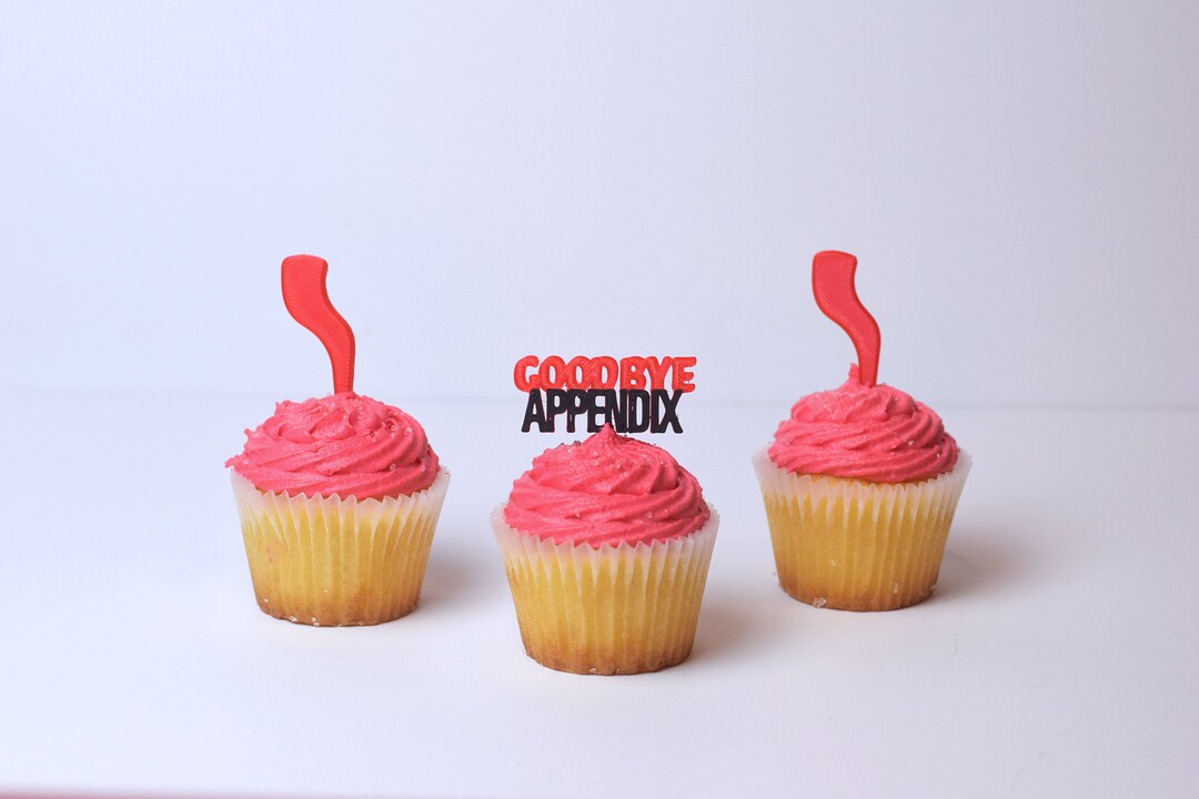 Appendix Cupcake Topper, Appendix Party, Organ Cupcake Topper, Appendix ...