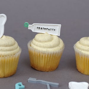 Dental Cupcake Toppers, Tooth Cupcake Toppers, Dentist, Dental Party ...