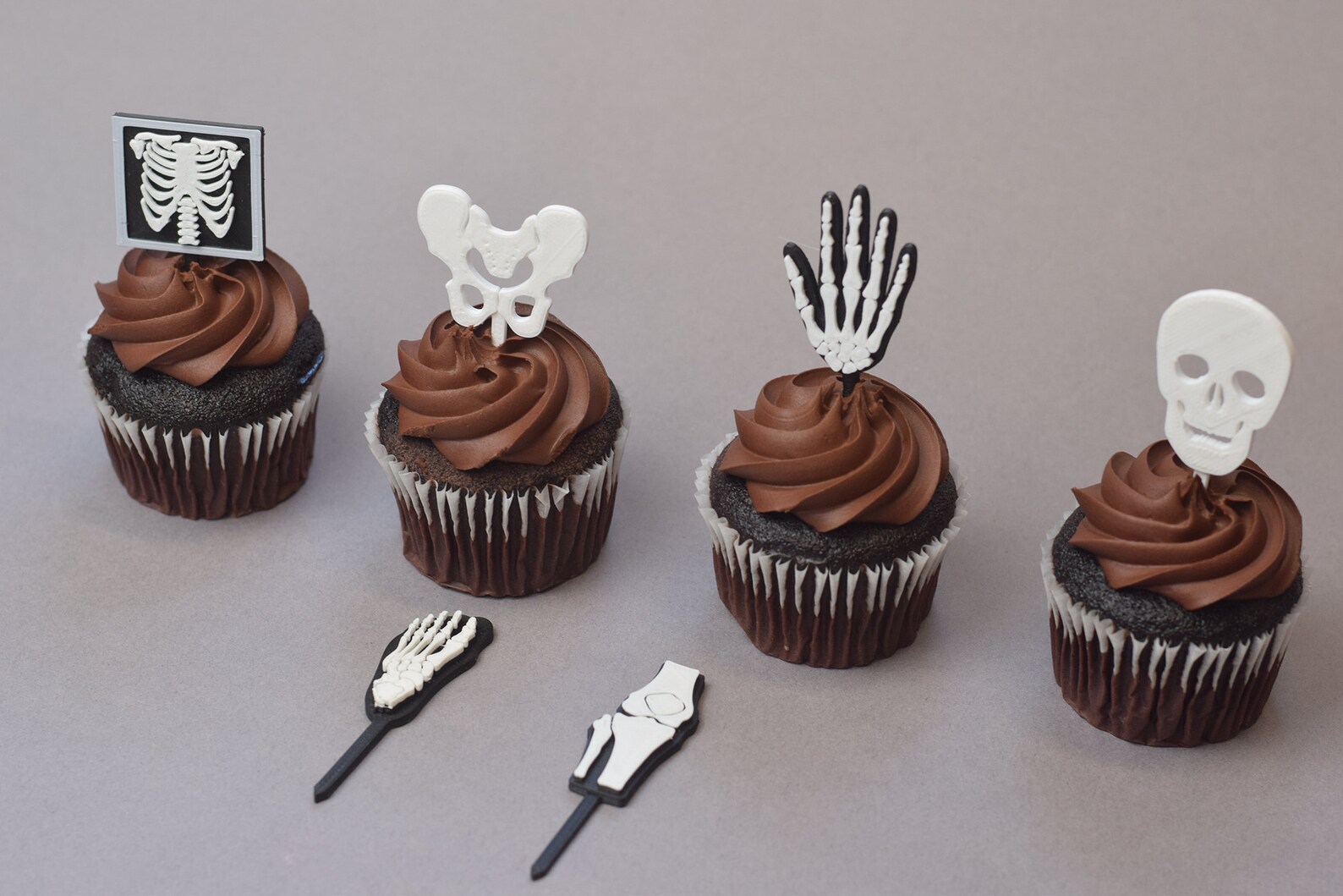 Bone Cupcake Toppers, Skeleton Cupcake Topper, Radiologist Gift ...