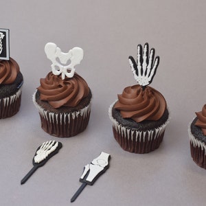 Bone Cupcake Toppers, Skeleton Cupcake Topper, Radiologist Gift ...