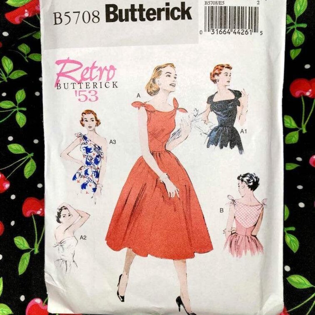 Retro Tie-shoulder Dress Sewing Pattern, Butterick 5708, Misses' Sizes ...