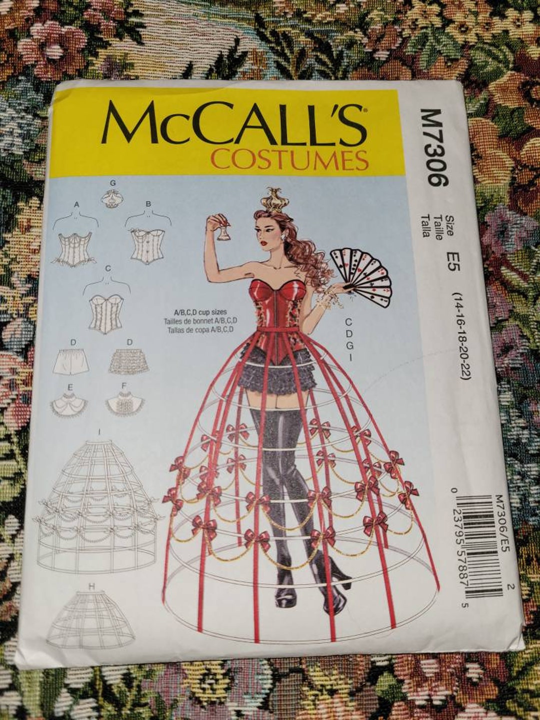 Misses' Costume Corset, Shorts, Collars and Hoop Skirt Sewing Pattern ...