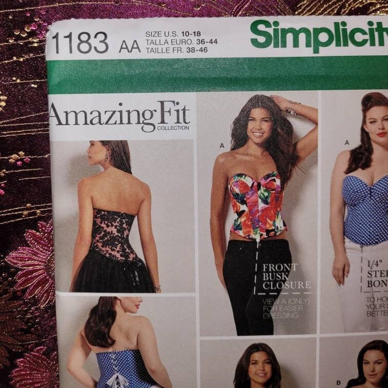 Womens Corset Sewing Pattern, Simplicity 1183, Amazing Fit Sizes 10-18 ...