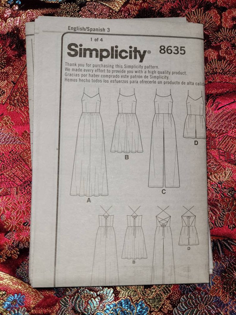 Strappy Backless Dress, Jumpsuit or Romper Sewing Pattern Simplicity ...